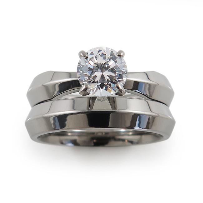 Cleopatra - Solitaire Titanium Engagement Ring | Titanium Rings