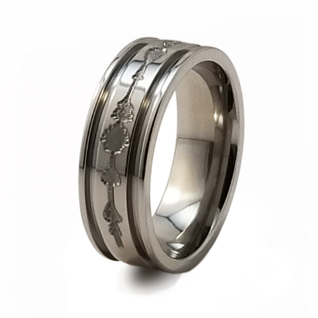 Soundwave Abyss Natural Titanium Ring | Titanium Rings