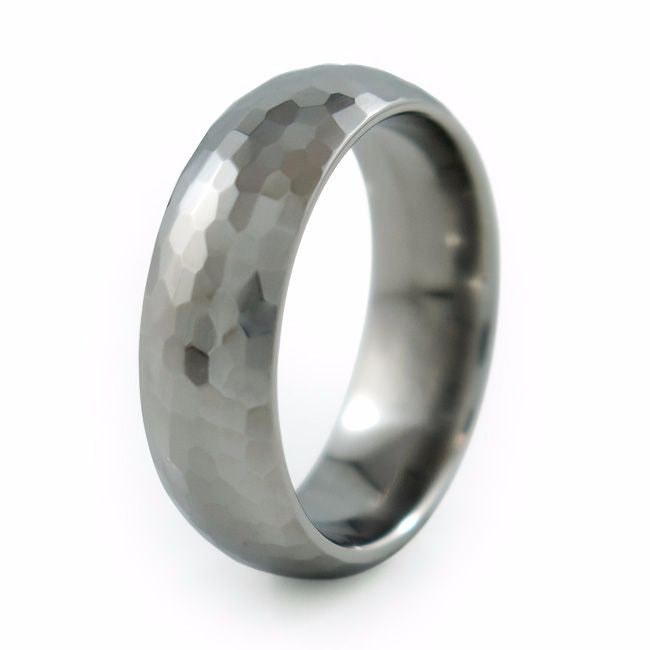 Crater - Women's Titanium Ring with hammered finish. | Titanium Rings