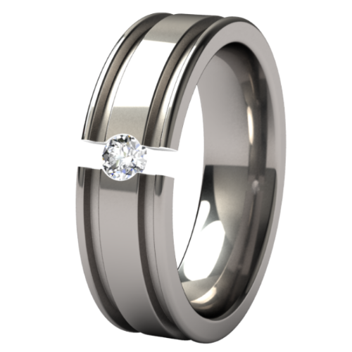 Abyss Tension Set Titanium Ring | Titanium Rings