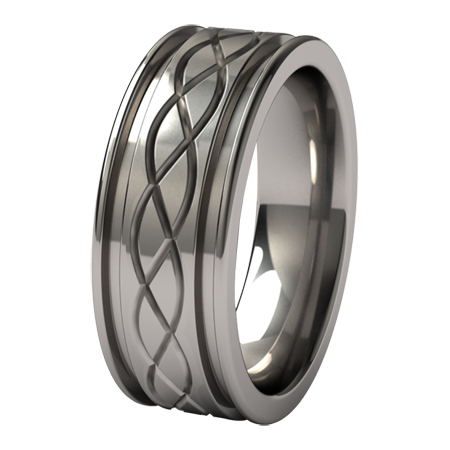 Abyss Hypnos Carved Titanium Ring | Titanium Rings