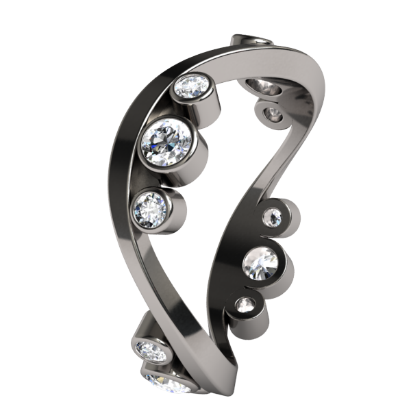Cosine Companion Multi Stone Gem | Titanium Rings