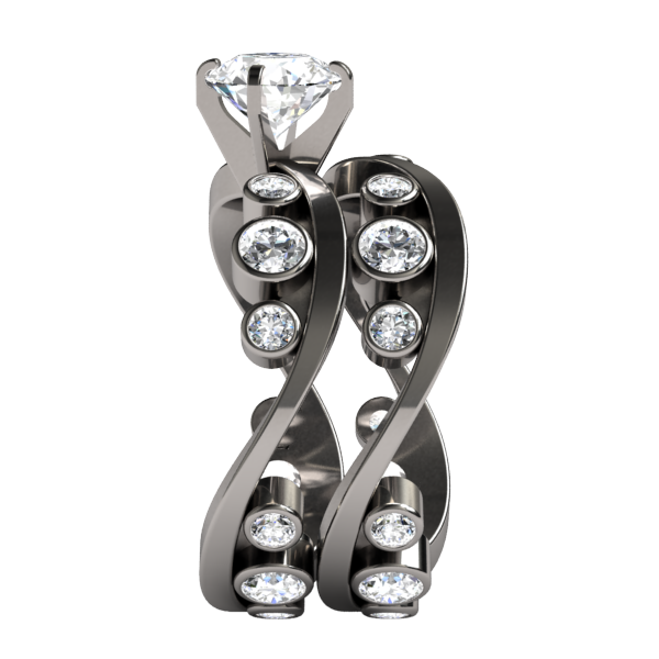 Cosine Multi Stone Gem | Titanium Rings