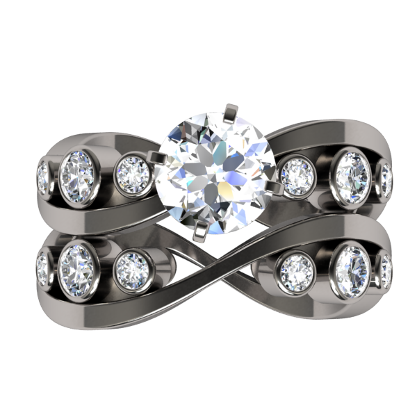 Cosine Multi Stone Gem | Titanium Rings