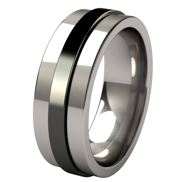 Spinner - Black Two Toned | Titanium Rings