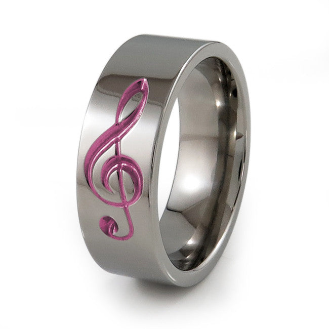 Treble Clef Music Ring | Titanium Rings